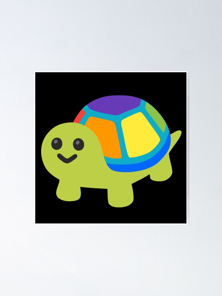 "Rainbow Turtle Android Emoji Sticker Design" Poster for Sale by ...