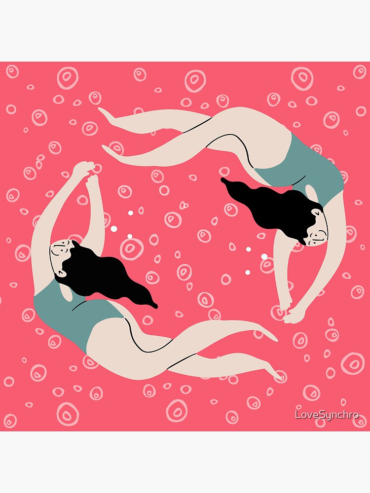 "Underwater Pink Swimmers. Swimming " Sticker for Sale by LoveSynchro ...