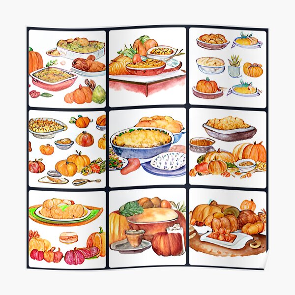 "Stuffing art / Thanksgiving art" Poster for Sale by CinderPress ...