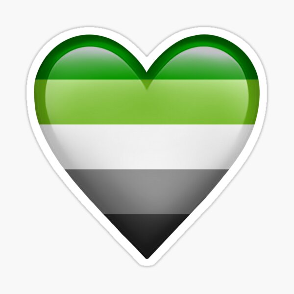 "aromantic pride heart emoji" Sticker for Sale by bees-illustrate ...