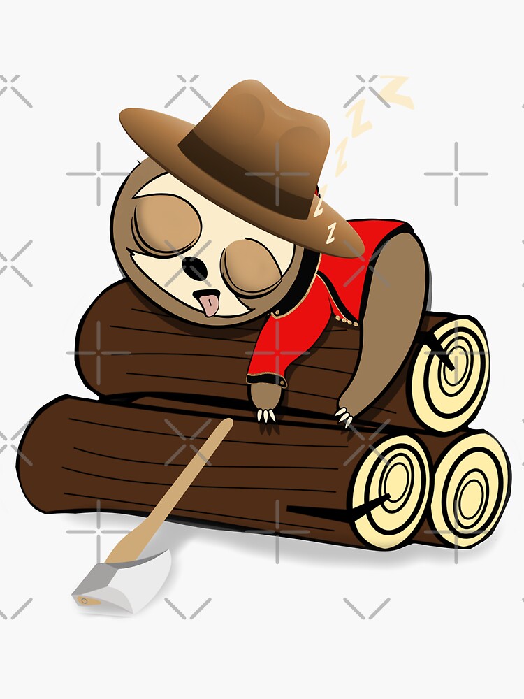 "Canadian Mountie sleepy sloth" Sticker for Sale by TipTopTapo | Redbubble