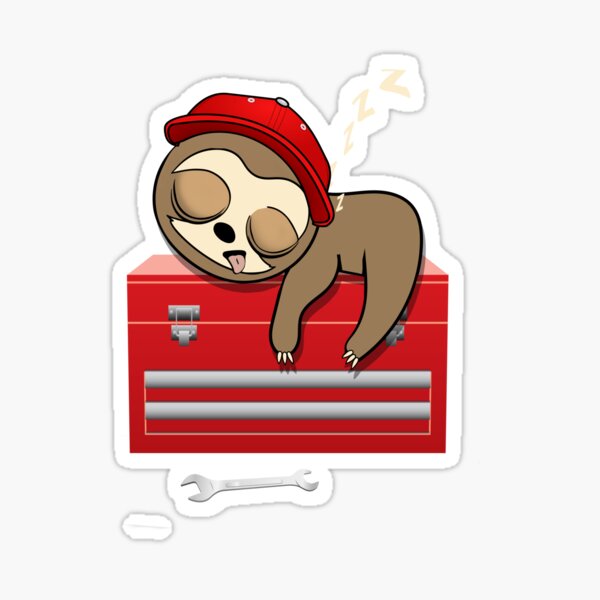 "Mechanic sleepy sloth" Sticker for Sale by TipTopTapo | Redbubble