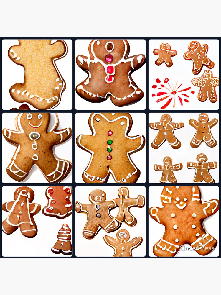 "Gingerbread Cookie art" Sticker for Sale by CinderPress | Redbubble