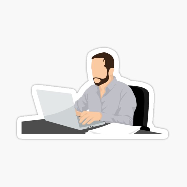 "Brown Haired Computer Guy" Sticker for Sale by OKAYphotoshop | Redbubble