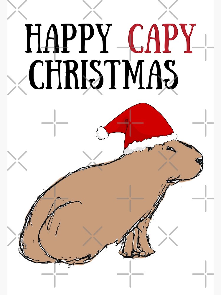 "Happy Capy Christmas Cute Capybara Holiday" Poster for Sale by ...
