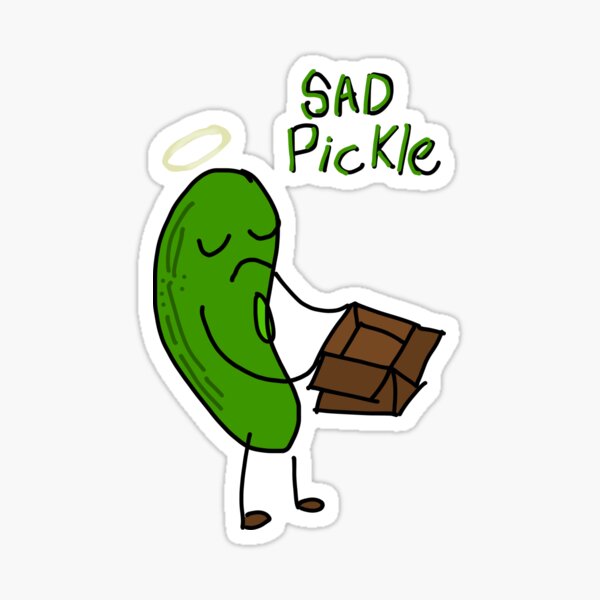 "Sad Pickle " Sticker for Sale by EddiaMmm | Redbubble