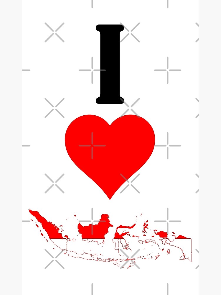 Póster «Amo Indonesia Vertical I Heart Mapa de la bandera nacional de ...