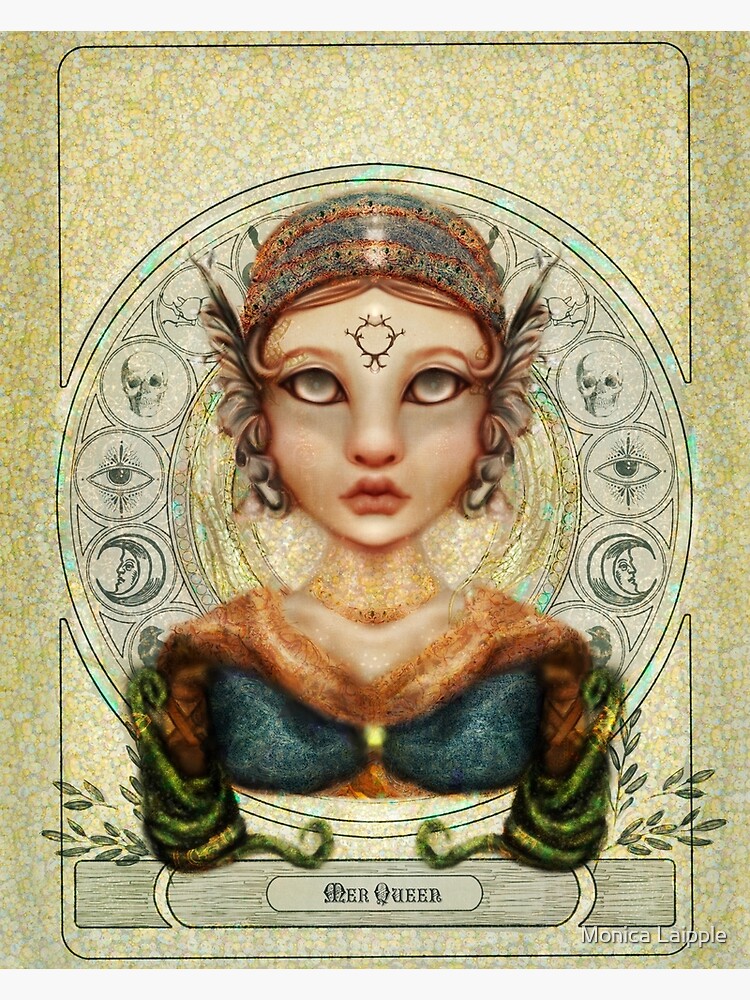 "Anime Mermaid Queen Sea Snake Familiars Tarot Card" Poster for Sale by ...