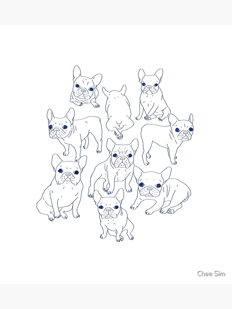 "Hand Drawn Cute Frenchies Collage " Art Print for Sale by cheesim ...
