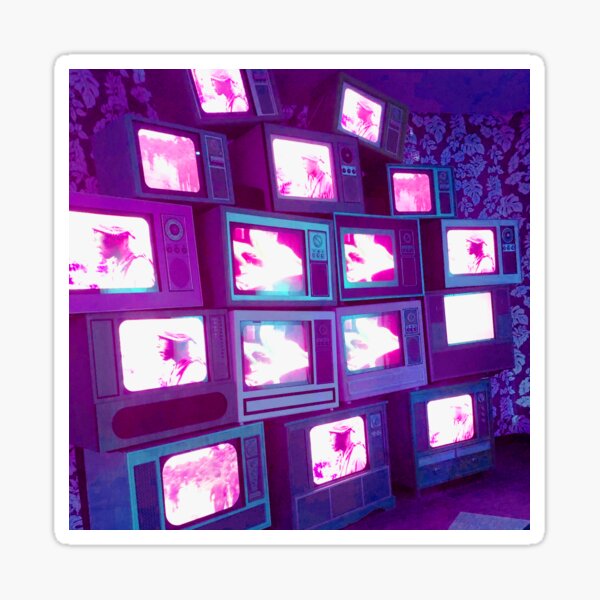"Vaporwave Aesthetic TV Stacks" Sticker for Sale by squamishh | Redbubble
