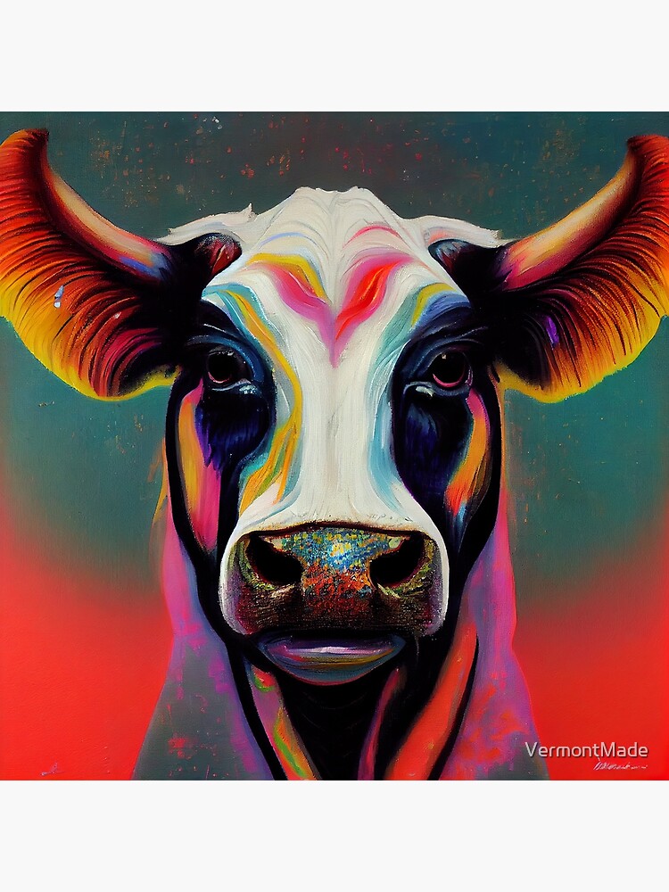"Rick: Psychedelic Cow Portrait" Poster for Sale by VermontMade | Redbubble