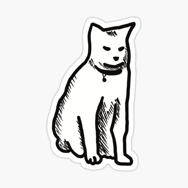 "Unamused White Cat" Sticker for Sale by WeeksStickers | Redbubble