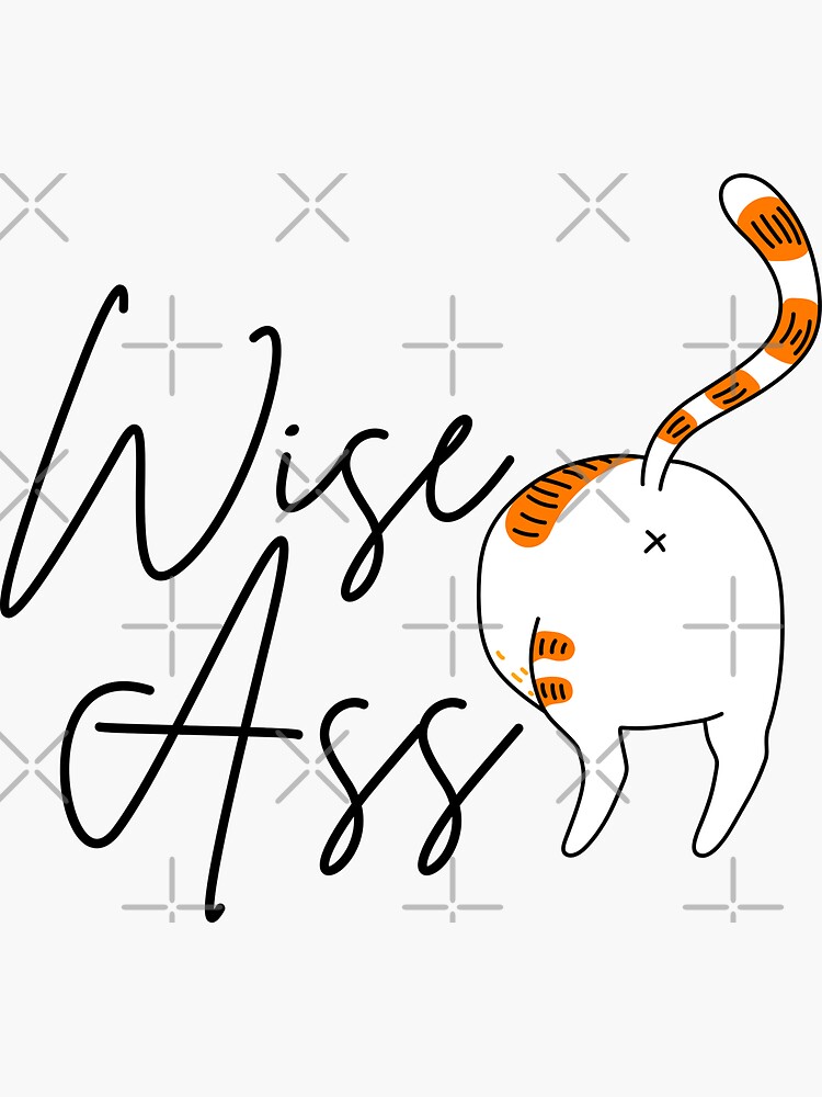 "Wise Ass Funny Motivational Quote" Sticker for Sale by SpizoFashion | Redbubble