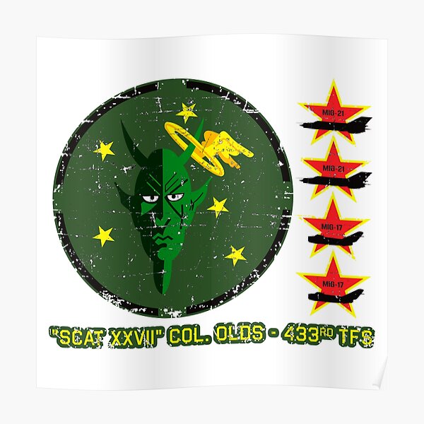 "USAF - 433 TFS Scat XVII Colonel Olds - 4 MiGs kills - Clean Style ...