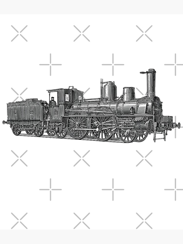 "1800s Steam Engine 1 - Vintage" Poster for Sale by cartoon | Redbubble
