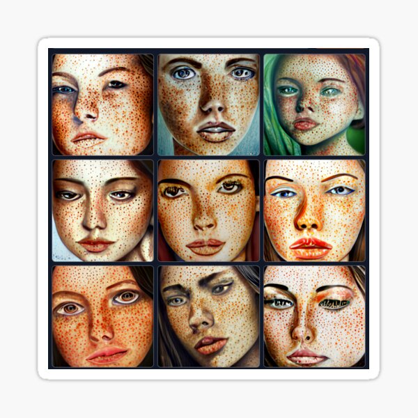 "Love your Freckles art" Sticker for Sale by CinderPress | Redbubble