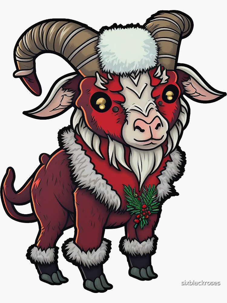 "Cute Demonic Yule Goat 1" Sticker for Sale by sixblackroses | Redbubble