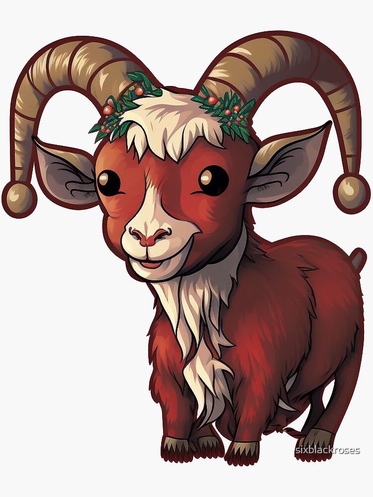 "Cute Demonic Yule Goat 2" Sticker for Sale by sixblackroses | Redbubble