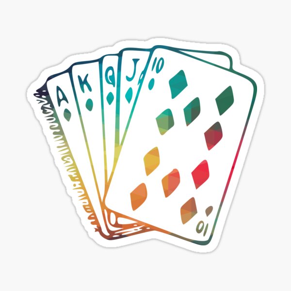 "Rainbow royal flush cards " Sticker for Sale by AdiDsgn | Redbubble