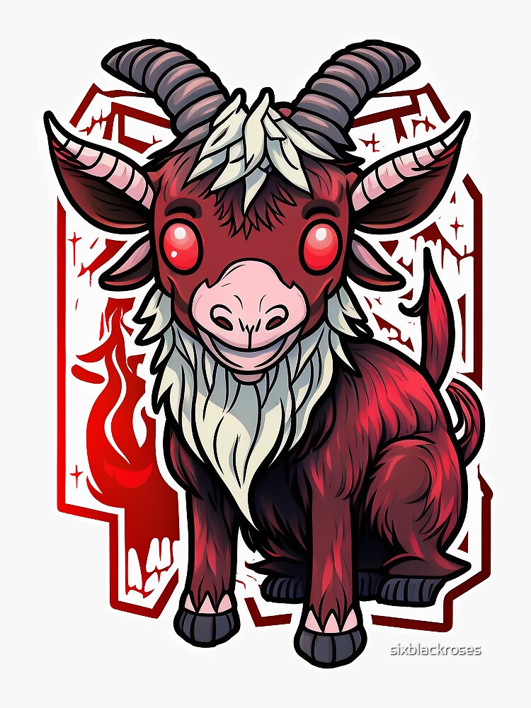 "Cute Demonic Yule Goat 6" Sticker for Sale by sixblackroses | Redbubble