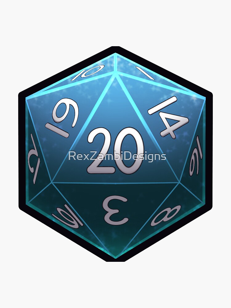 "DnD D20 - Blue" Sticker for Sale by DakotaRexZombie | Redbubble