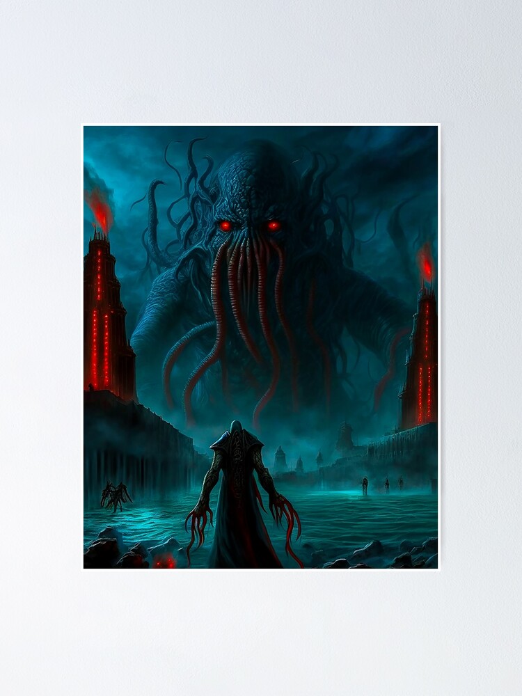 "Cthulhu at the Temple" Poster for Sale by Simularion | Redbubble