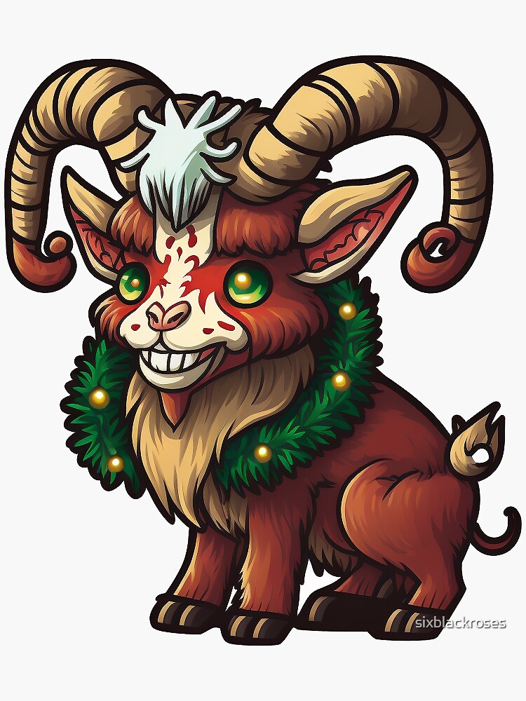 "Cute Demonic Yule Goat 10" Sticker for Sale by sixblackroses | Redbubble