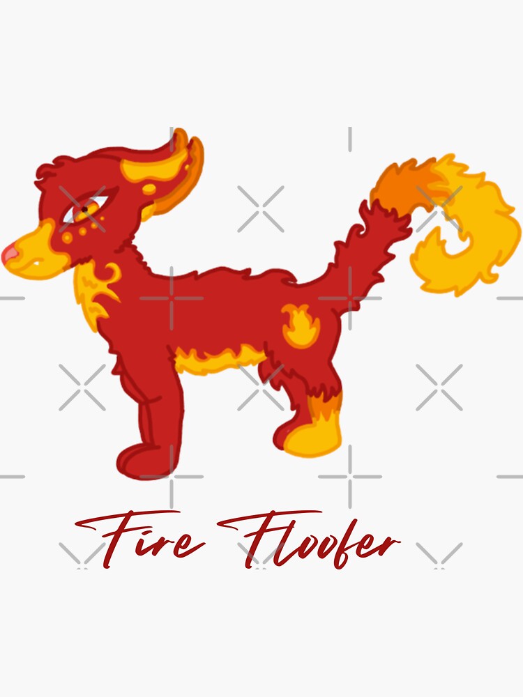 "Fire Floofer by Mackenna Originals" Sticker for Sale by orangepopdes ...