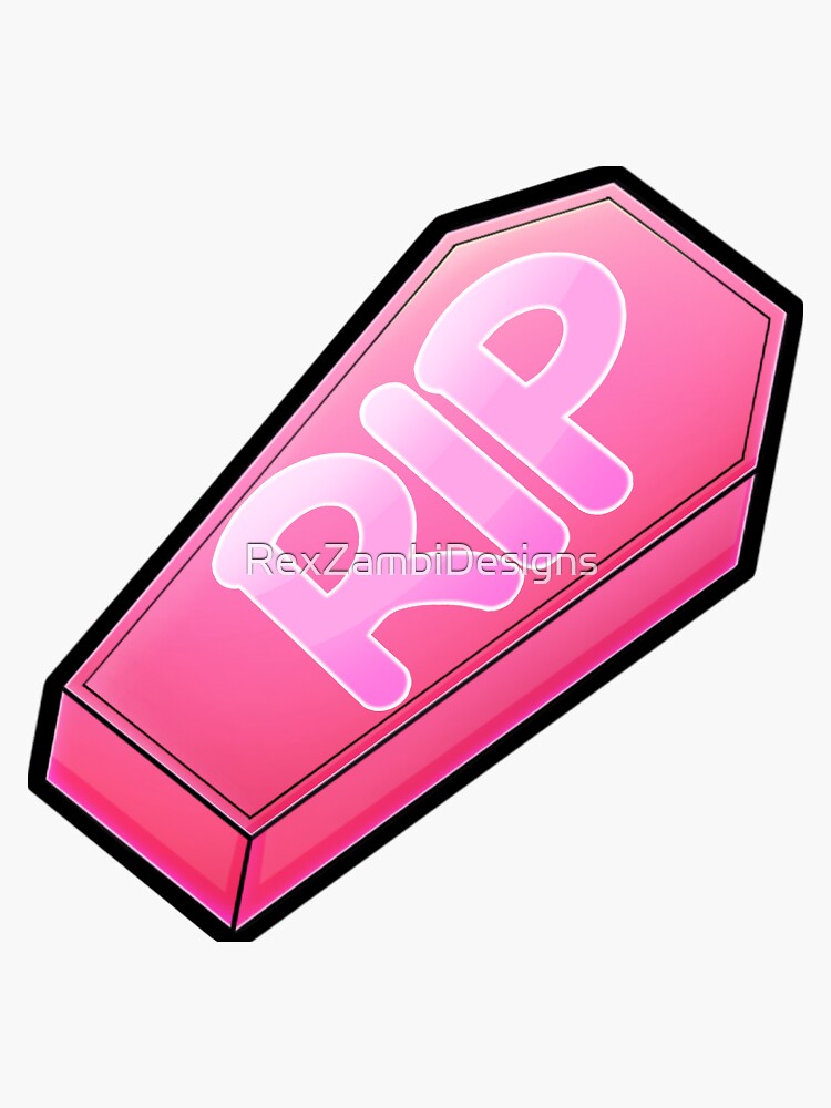 "Pink RIP Coffin" Sticker for Sale by DakotaRexZombie | Redbubble