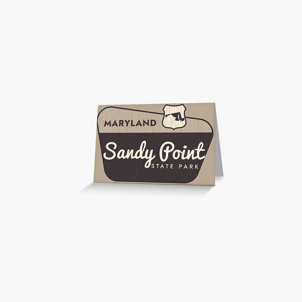 "Sandy Point State Park Maryland Vintage Welcome Sign" Greeting Card ...