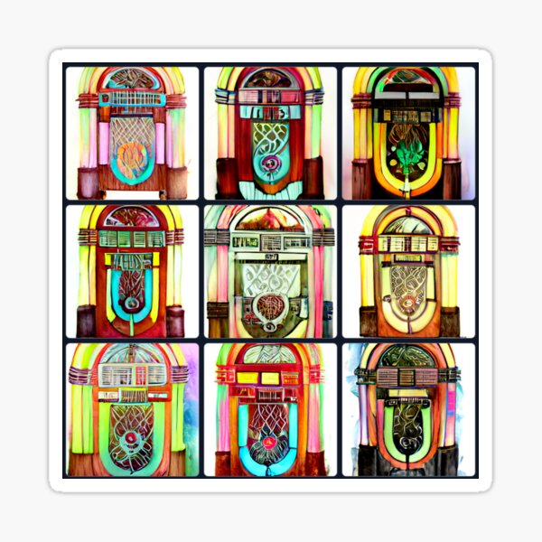 "Jukebox art" Sticker for Sale by CinderPress | Redbubble