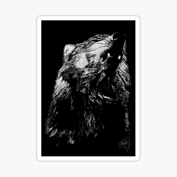 "Wolf" Sticker for Sale by JinxiesWorld | Redbubble