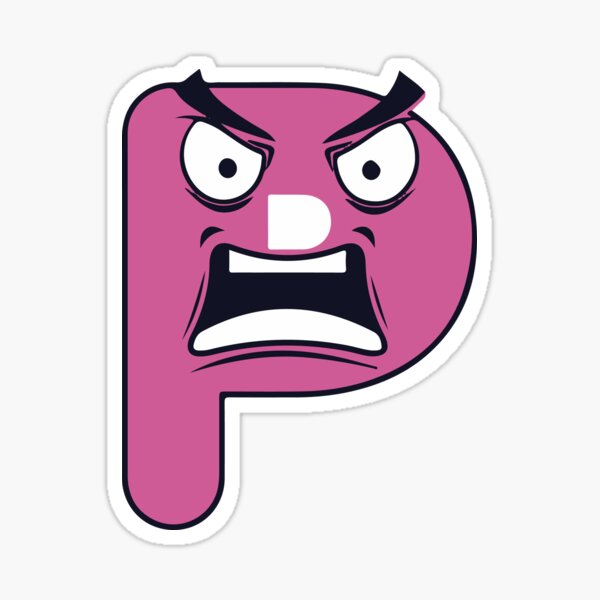 "Emotion Letter P Alphabet Lore, Angry Latter Alphabet Lore" Sticker ...