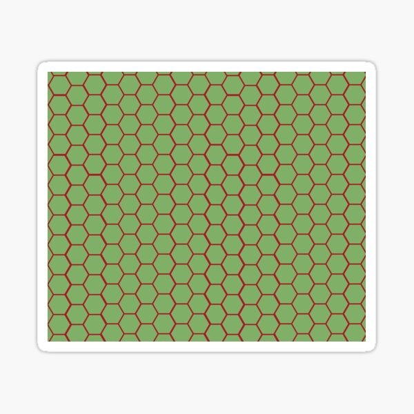 "Geometric Red on Green Hexagon Pattern" Sticker for Sale by ...