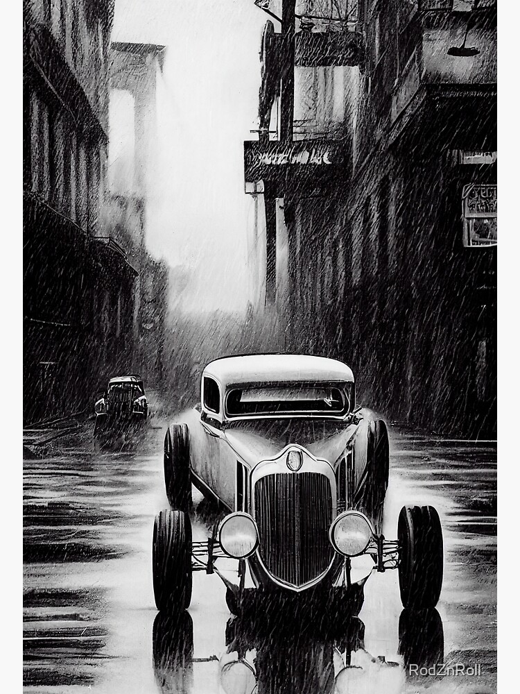 "Vintage Hot Rod in the Rain, a perfect gift for all American Hot Rod ...
