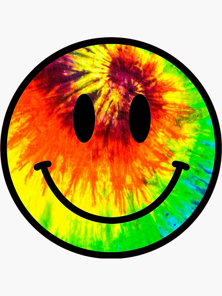 " Tie Dye Smiley Face , Hippie ,Tiedye, Trippy ,Psychedelic, Groovy ...