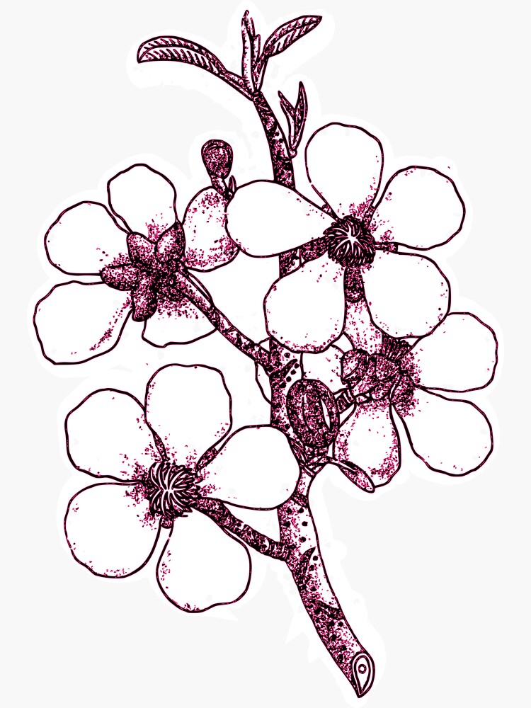 "katmon flowers pink and black" Sticker for Sale by Ls-project | Redbubble