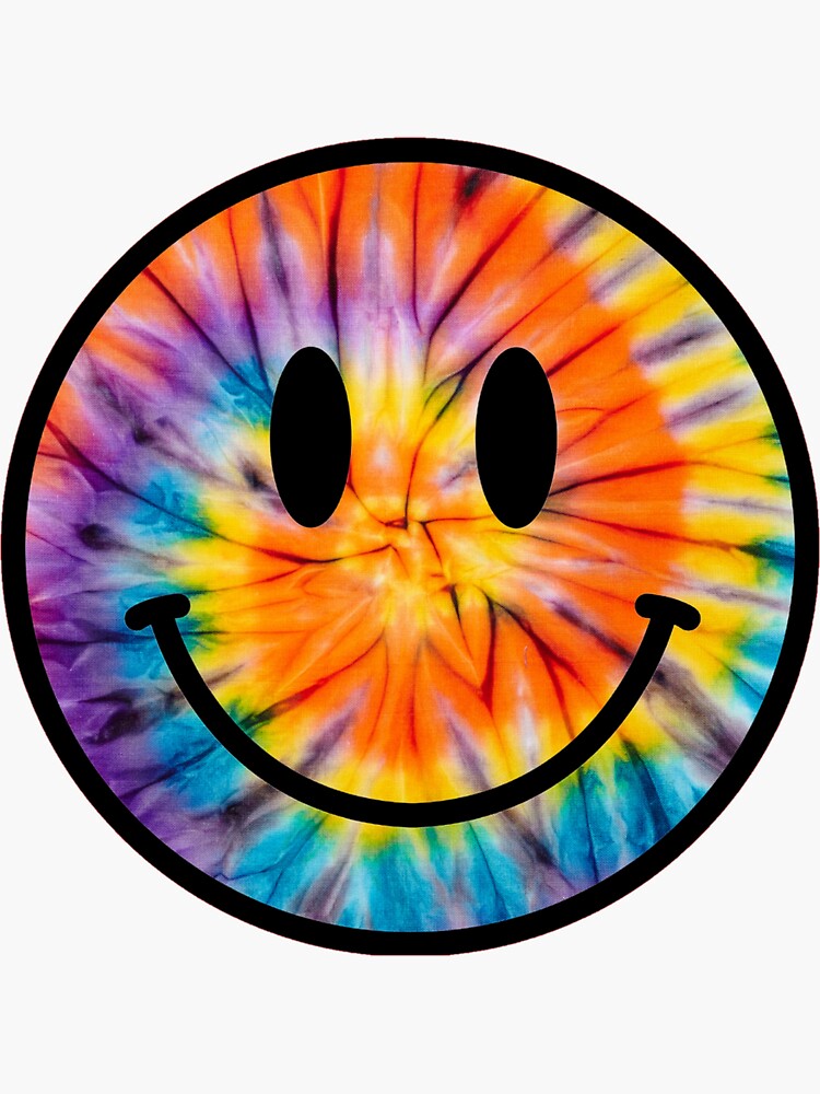 " Tie Dye Smiley Face , Hippie ,Tiedye, Trippy ,Psychedelic, Groovy ...