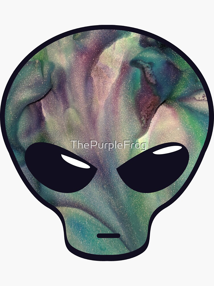 "Alien Head" Sticker for Sale by ThePurpleFrog | Redbubble