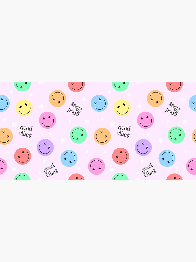 "Preppy Aesthetic pastel Smiley face Good Vibes" Sticker for Sale by ...