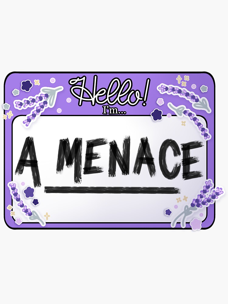 "Lavender Menace Name Tag" Sticker for Sale by soncjbird | Redbubble