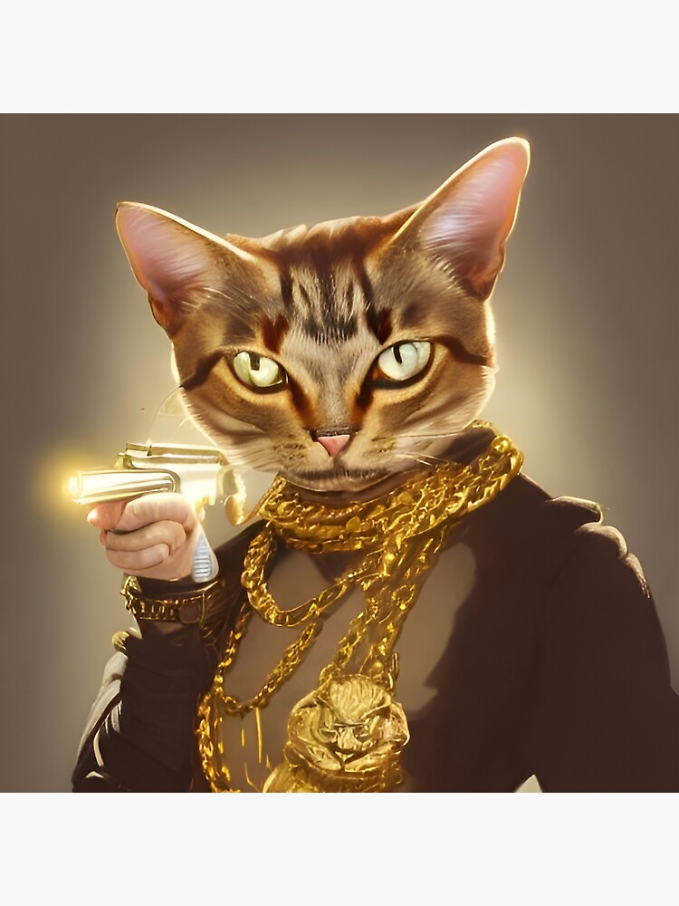 "cat with a gun" Sticker for Sale by miracle72 | Redbubble