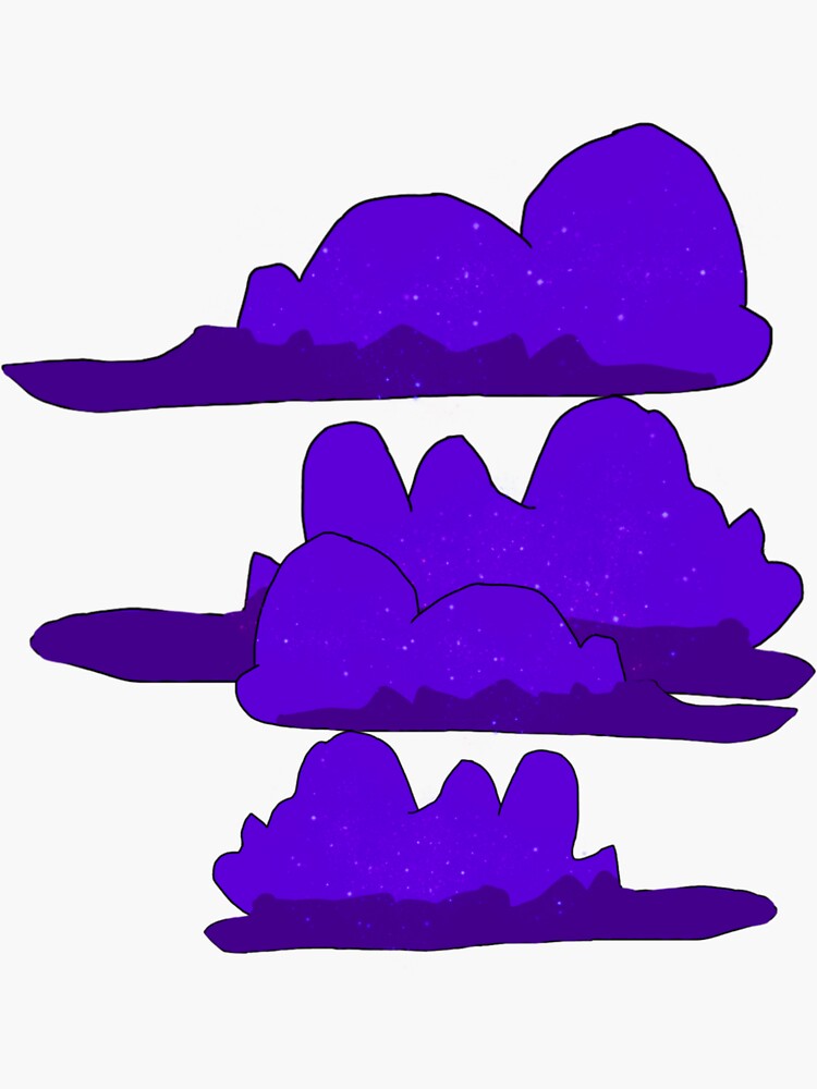 "Purple Sparkly Fluffy Clouds" Sticker for Sale by Usagicollection ...