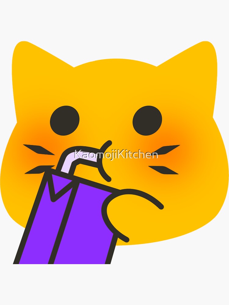 "Meow Sip - Cat Blob Emote " Sticker for Sale by KaomojiKitchen | Redbubble