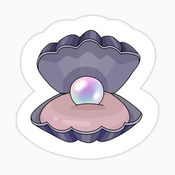 "Pearl Clam Shell" Sticker for Sale by Cassapillar | Redbubble