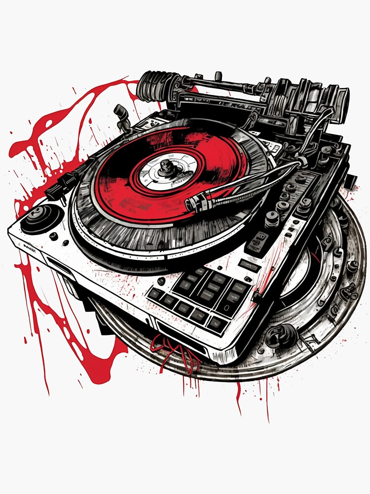 "DJ Turntable" Sticker for Sale by WaveTheory | Redbubble