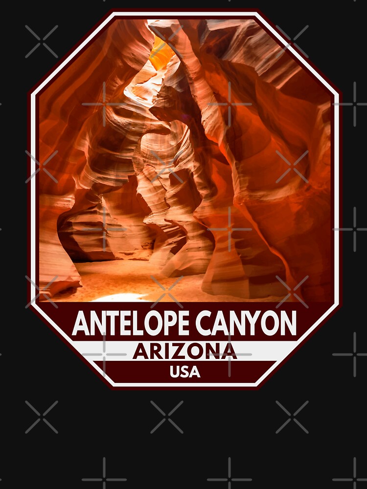 "Antelope Canyon Arizona Travel Emblem" Essential T-Shirt for Sale by ...