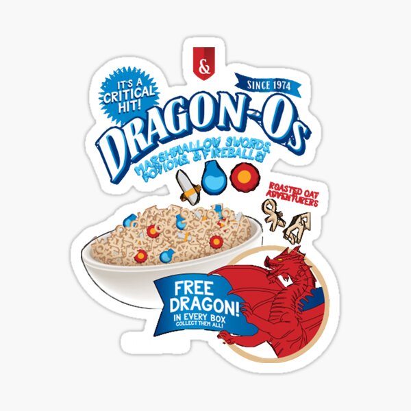"Dragon-Os Cereal Dungeons and Dragons Cereal " Sticker for Sale by ...