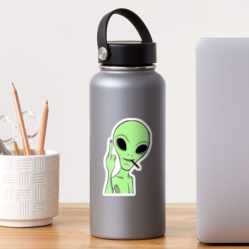 "Rebel alien and flipping the bird" Sticker for Sale by KayliGo | Redbubble