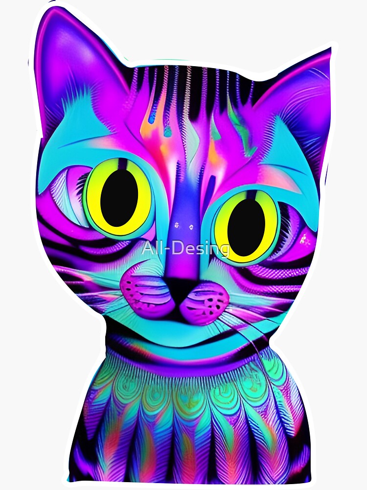 "Cat big eyes" Sticker for Sale by All-Desing | Redbubble